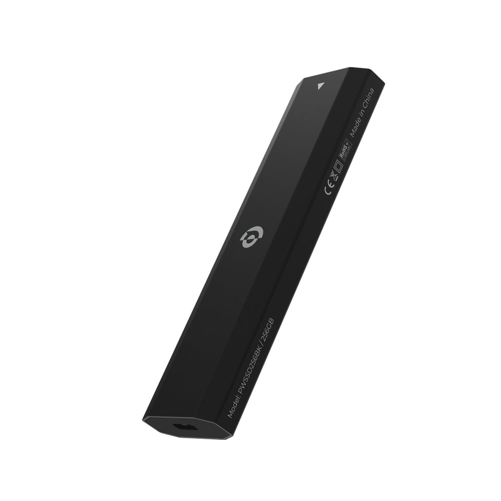 Powerology 256GB Portable SSD Drive - 500Mbps Read Speed | Black