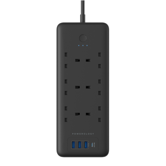 Powerology Multiport Power Extension 3M- Black – Phonology